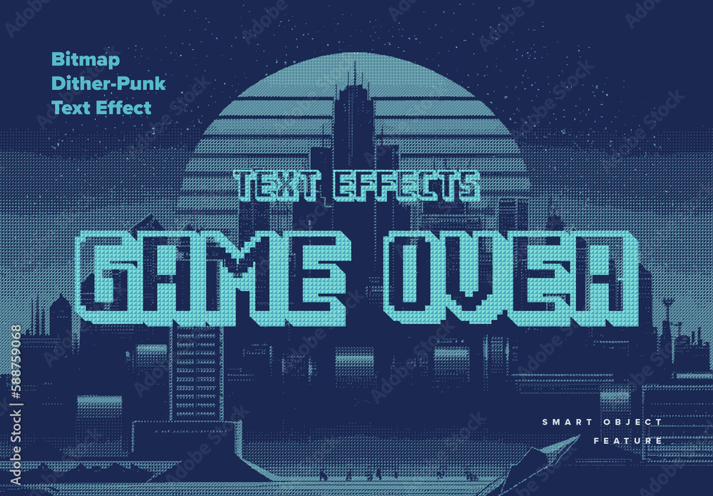 Bitmap Dither Text Effect with Generative AI Placeholder Stock Template ...