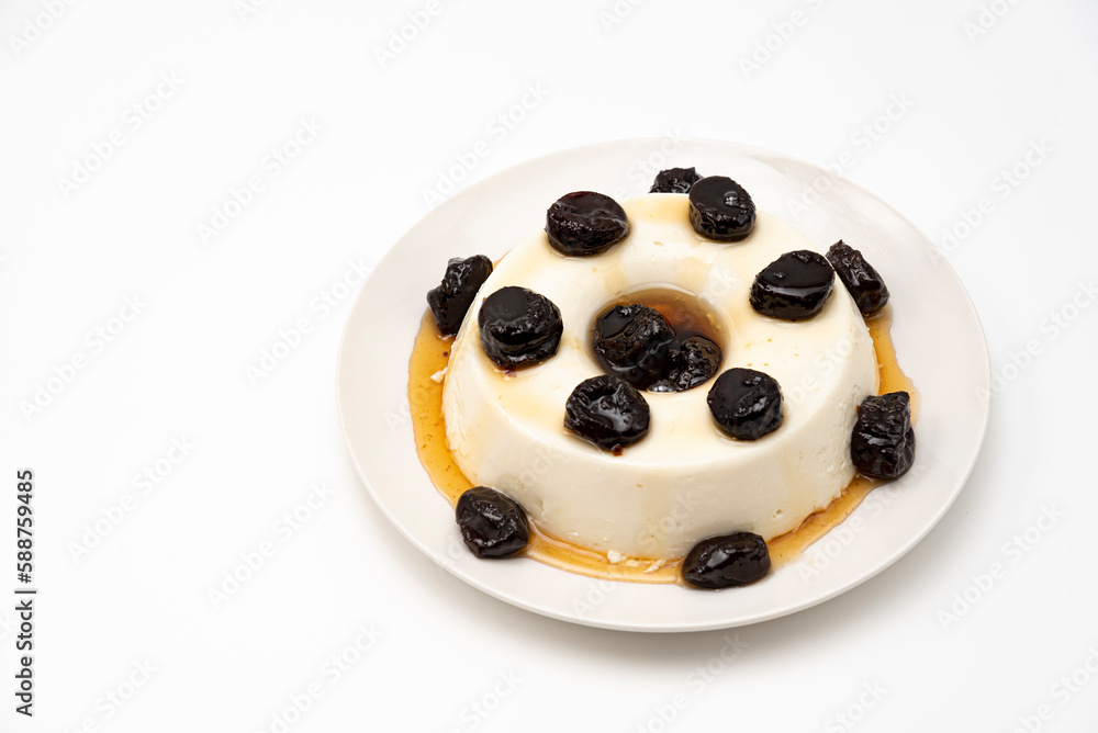 Delicious homemade traditional Brazilian dessert known as "Manjar" with ...