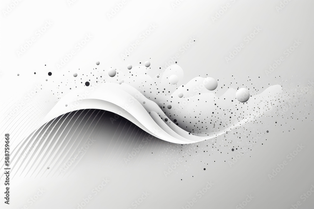 White wave shaped background material, AI generated Stock Illustration ...
