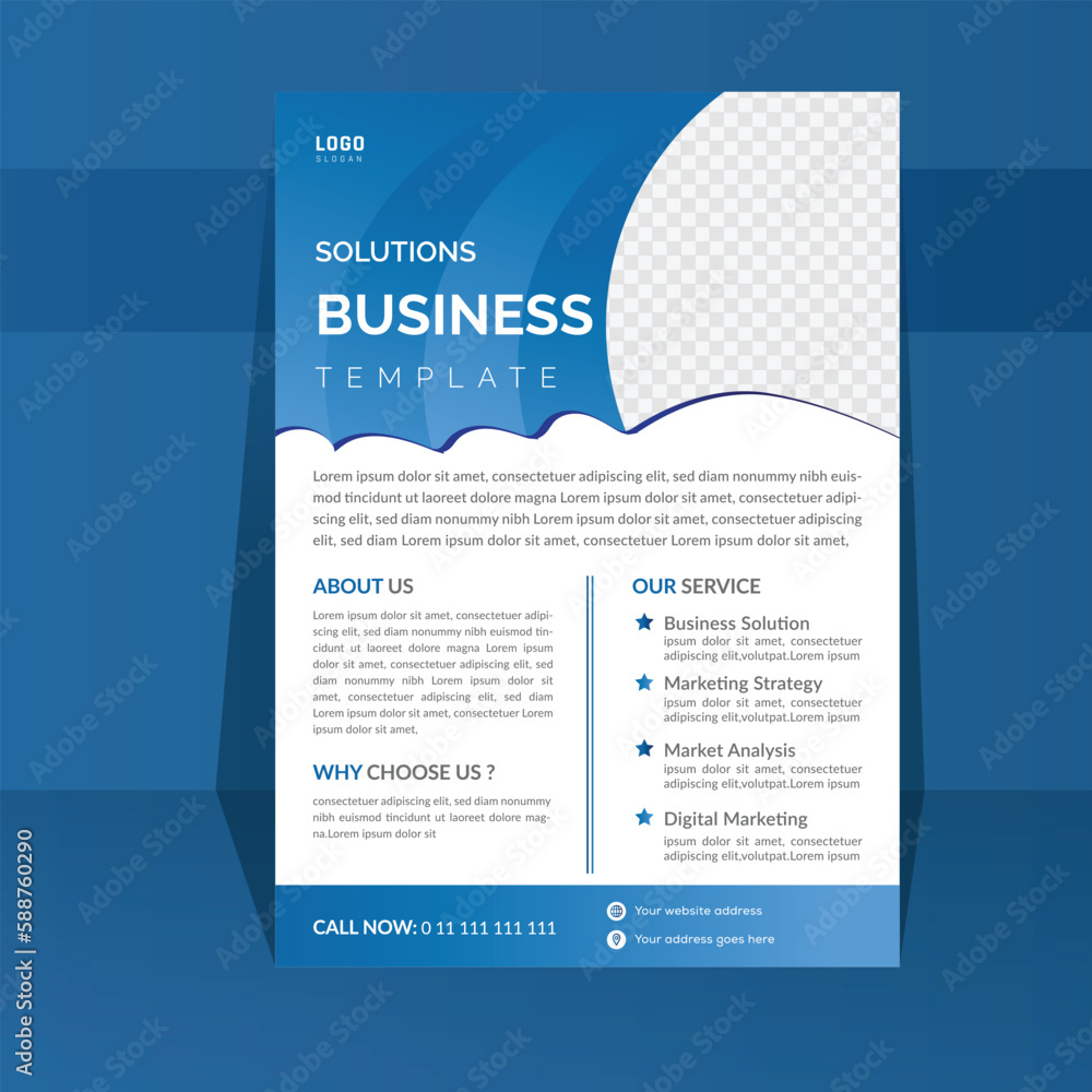 Corporate business flyer template design with blue color. Flyer design ...