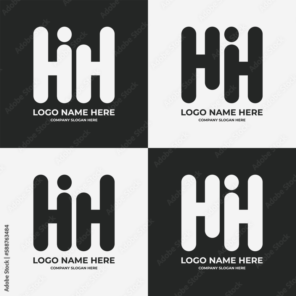 Vetor de HIH word logo for HIH letter, hih logo vector design, hih ...