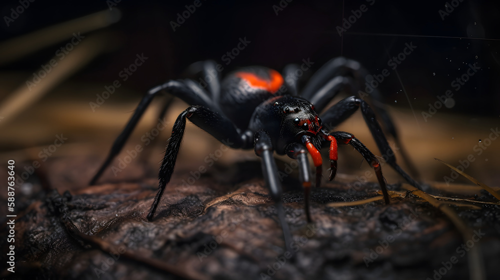 Redback Spider A Deadly Arachnid Generative Ai Stock Illustration