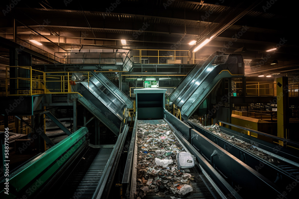 A waste management system that sorts and recycles waste materials to ...