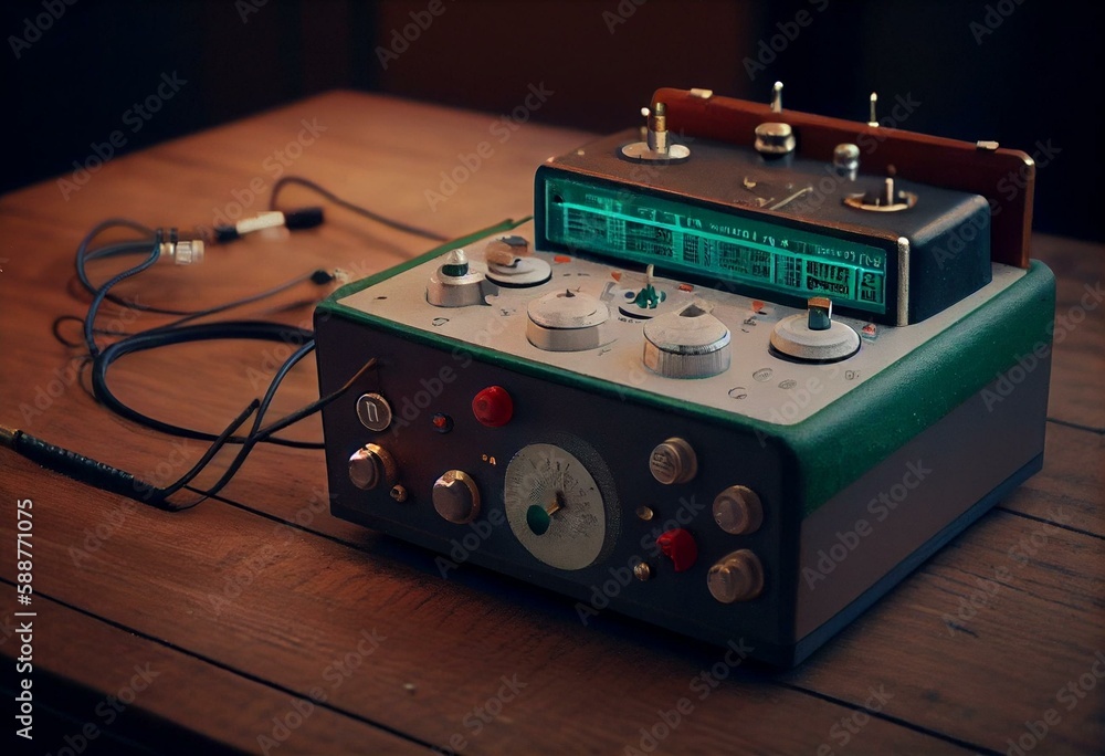 Russian Vintage Polygraph Lie Detector Machine. Generative AI Stock ...