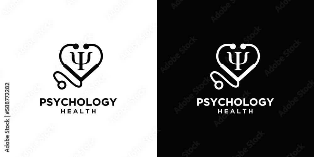 Psychology stethoscope logo. The letters psi in it. Symbol in vector ...