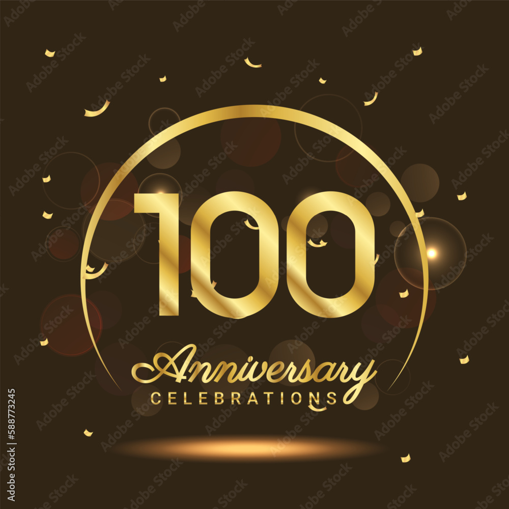 100 years anniversary Half moon anniversary with confetti and a light ...