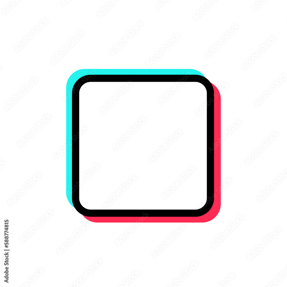 tiktok element rectangle shape design png format Stock Illustration ...