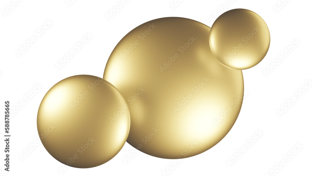 abstract 3d golden sphere isolated element, circle, product ...