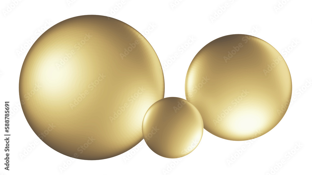 abstract 3d golden sphere isolated element, circle coins, product ...