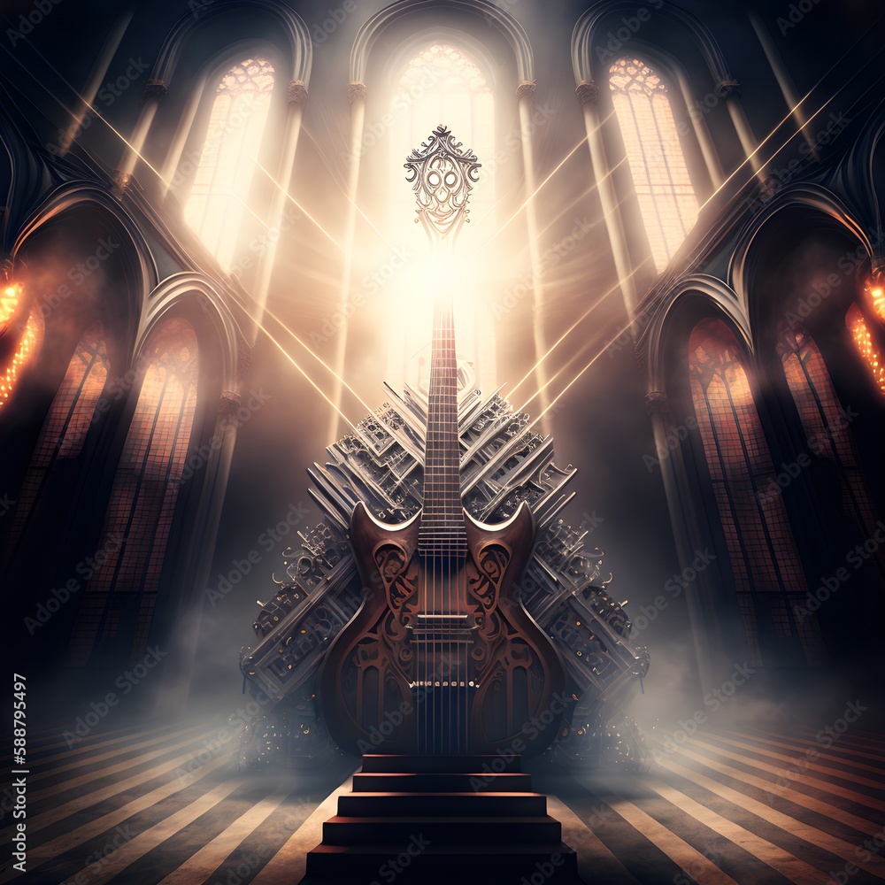 environment pipe organ gothic church elektro guitar perspectiv dramatic ...