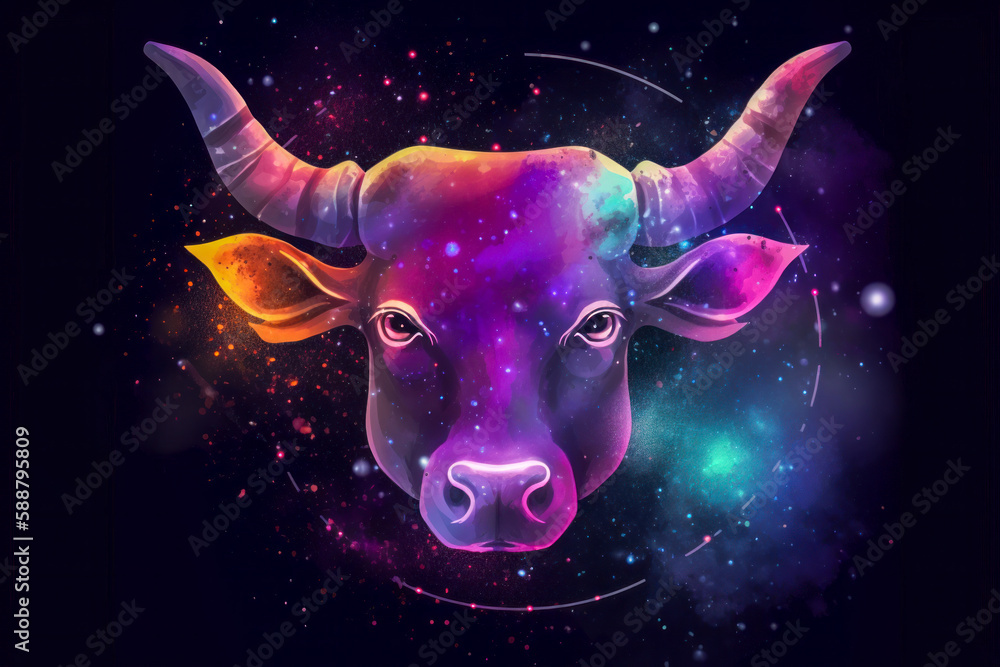 Strong and Sturdy Taurus Zodiac Sign Bull Symbol, Astrology Icon with ...