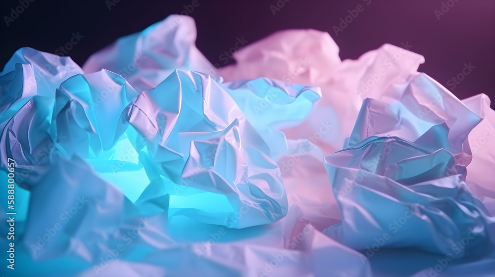 Pastel Neon Lights Crumpled Paper Texture Background Stock Illustration ...