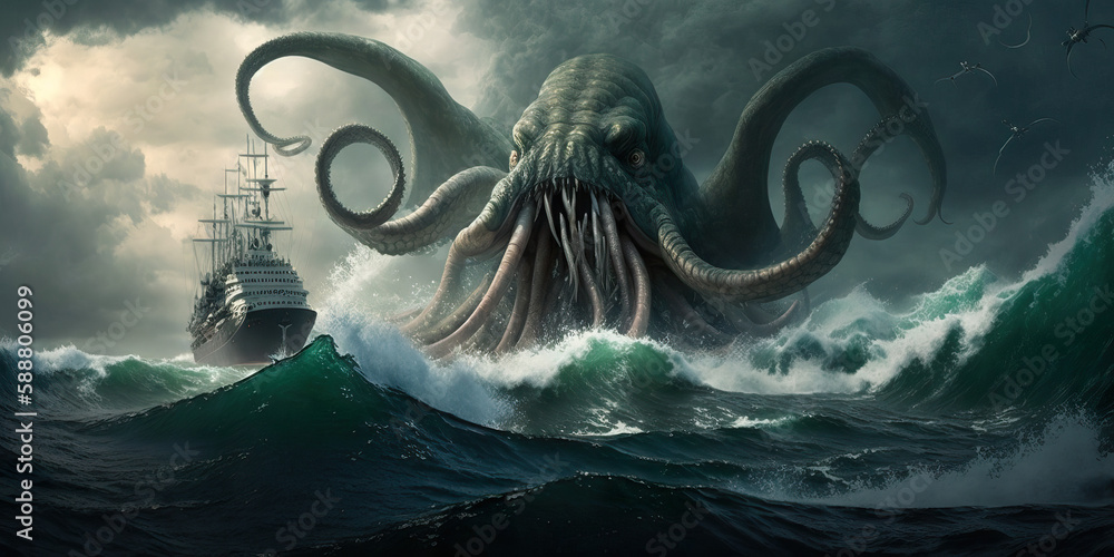 Kraken's Wrath: Giant sea monster attacks ships in epic battle ...