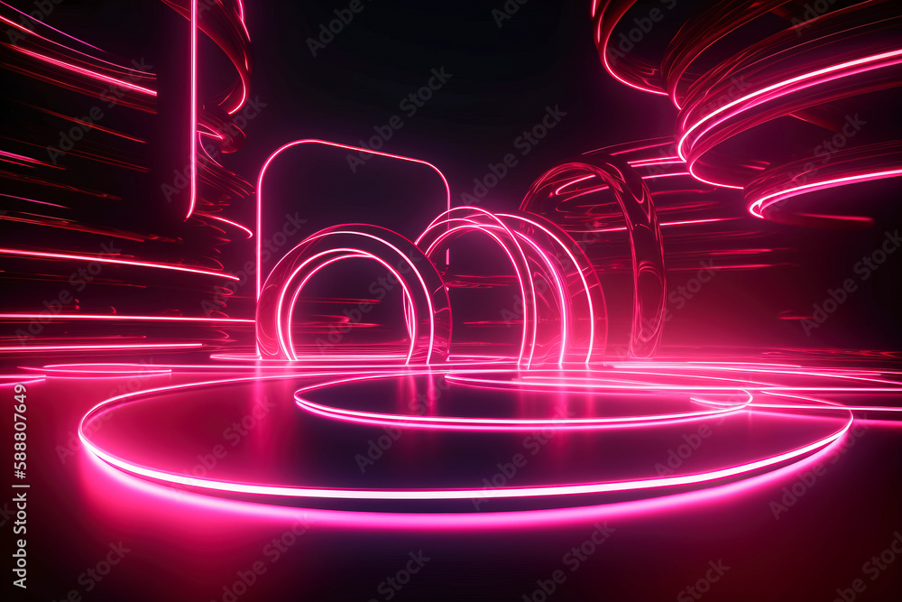 Neon Dreams: A Futuristic Room Illuminated by Vibrant Colors and ...