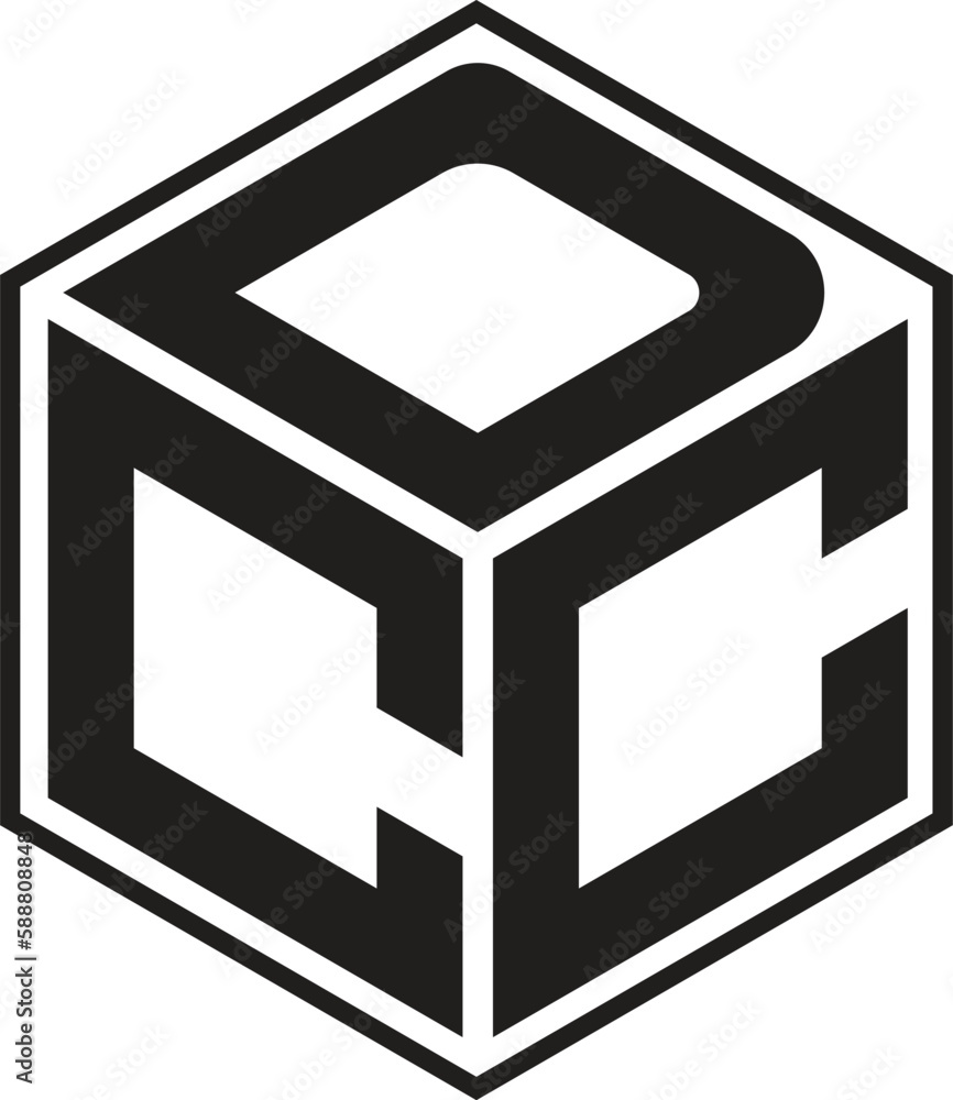 DCC letters logo with a polygon shape design Stock Vector | Adobe Stock