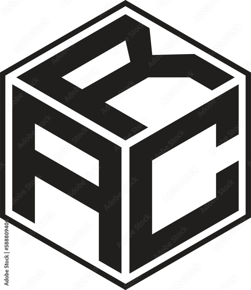 RAC letters logo with a polygon shape design Stock Vector | Adobe Stock
