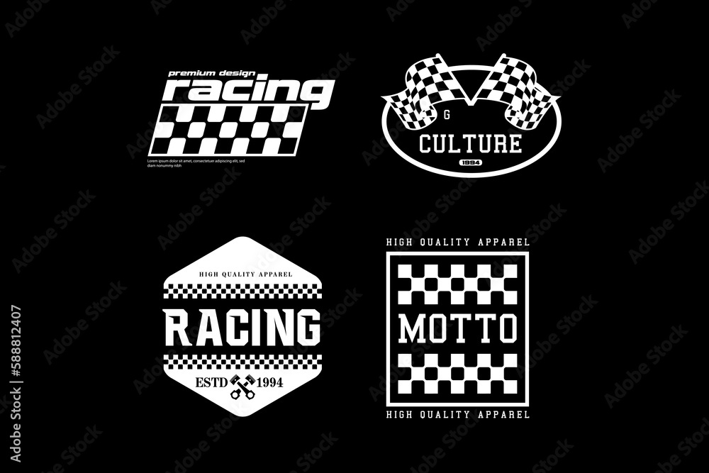 Vintage racing badges Stock Vector | Adobe Stock