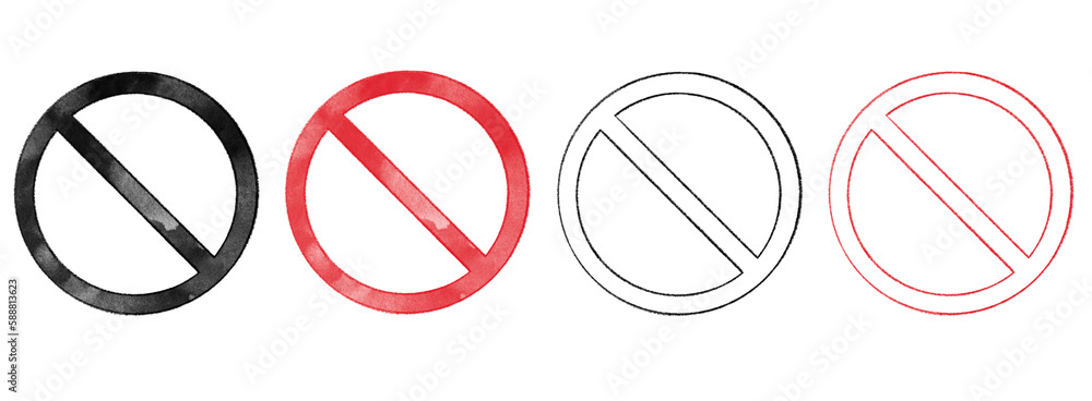 Banned icon not allowed stop no entry sign prohibited slash mark vector ...