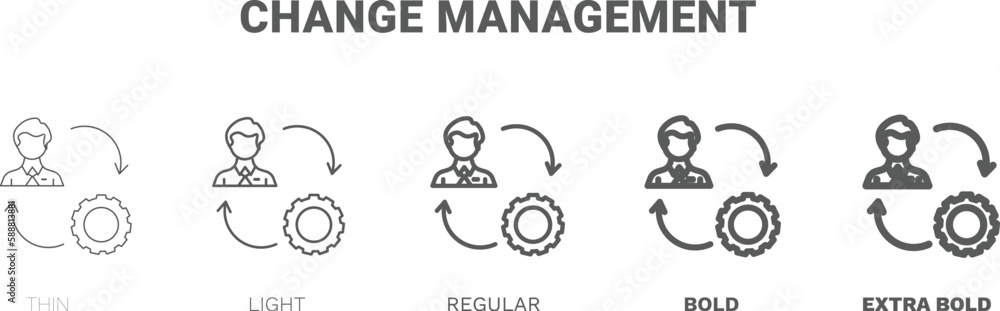 change management icon. Thin, regular, bold and more change management ...