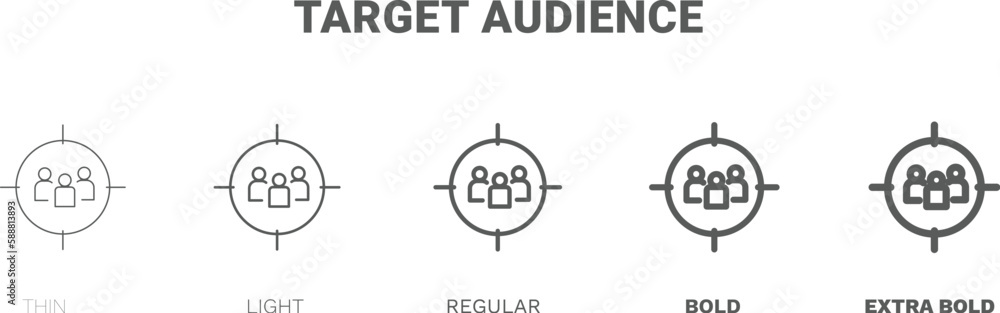 target audience icon. Thin, regular, bold and more target audience icon ...