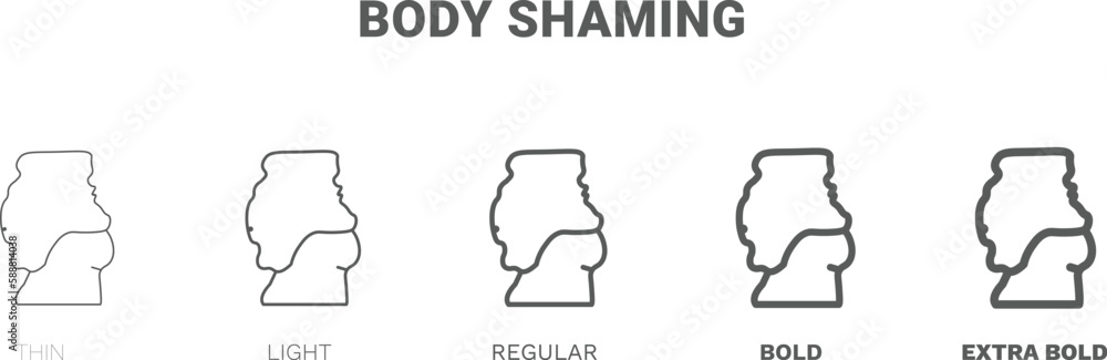 body shaming icon. Thin, regular, bold and more style body shaming icon ...