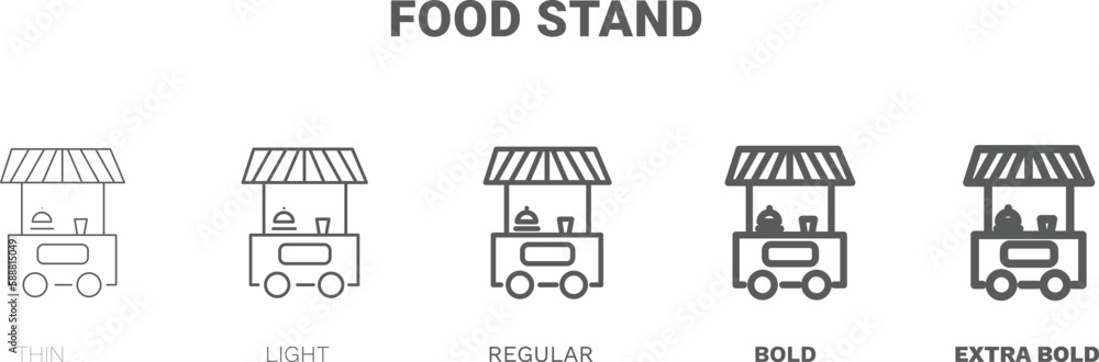 food stand icon. Thin, regular, bold and more style food stand icon ...