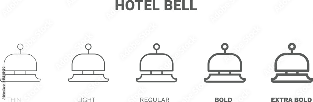 hotel bell icon. Thin, regular, bold and more style hotel bell icon ...