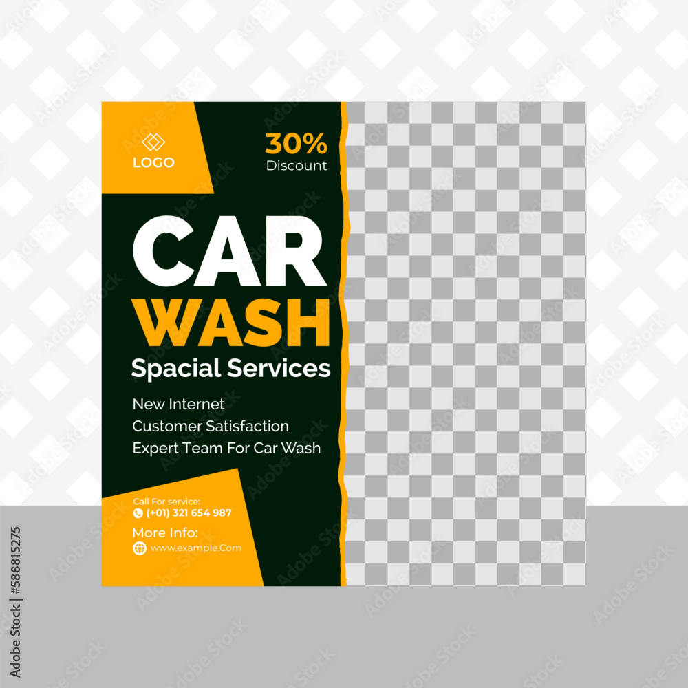 Car Wash services social media banner design Flyer Template, Promotion ...