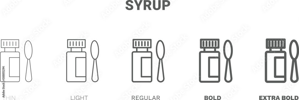 syrup icon. Thin, regular, bold and more style syrup icon from health ...