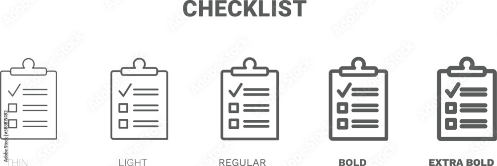 checklist icon. Thin, regular, bold and more style checklist icon from ...