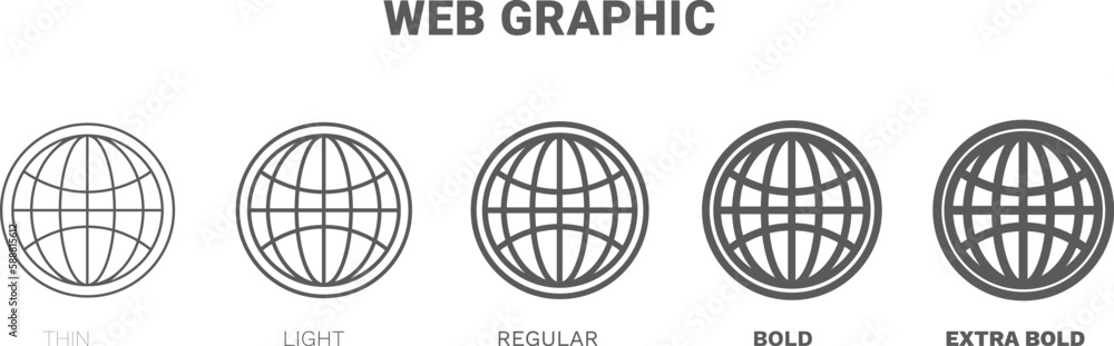 web graphic icon. Thin, regular, bold and more style web graphic icon ...