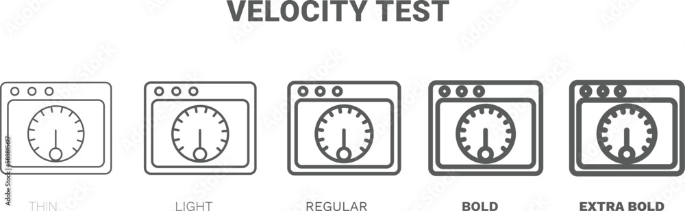 velocity test icon. Thin, regular, bold and more style velocity test ...