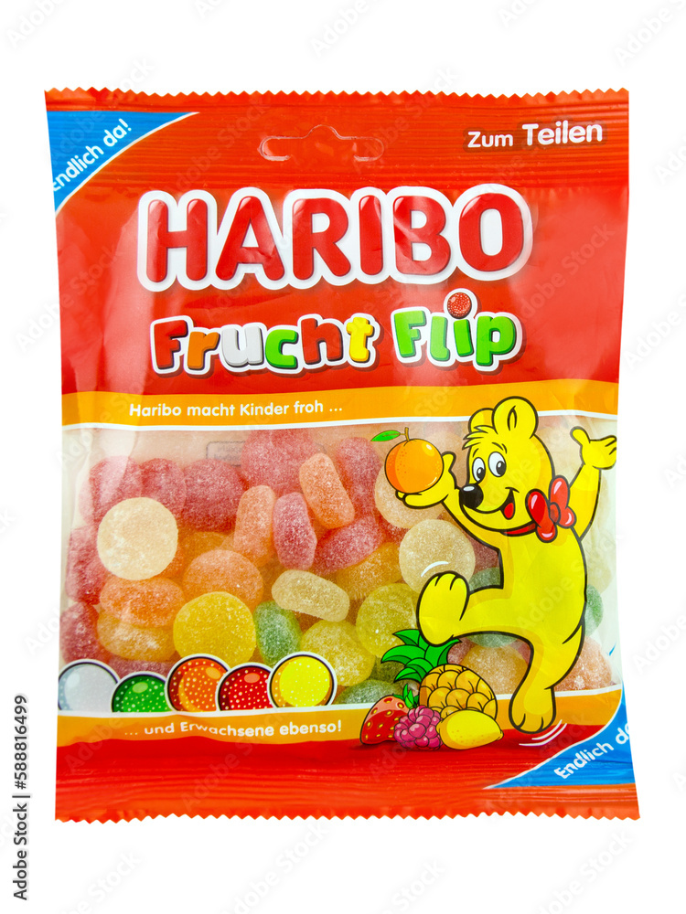 Haribo Frucht Flip Bonbons und Hintergrund transparent PNG cut out ...