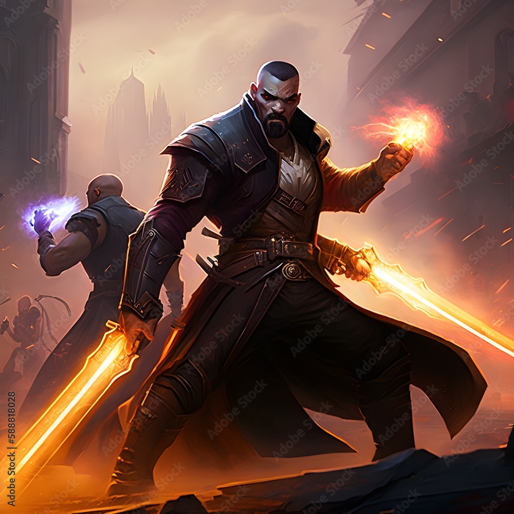 Dueling Jedi Master Mae Windu Fighting mace Windu Two Characters ...