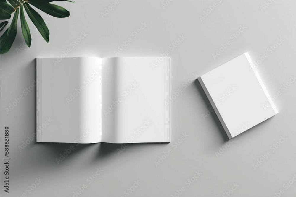 blank white book mockup. notebook mockup. book with pages. Book cover ...