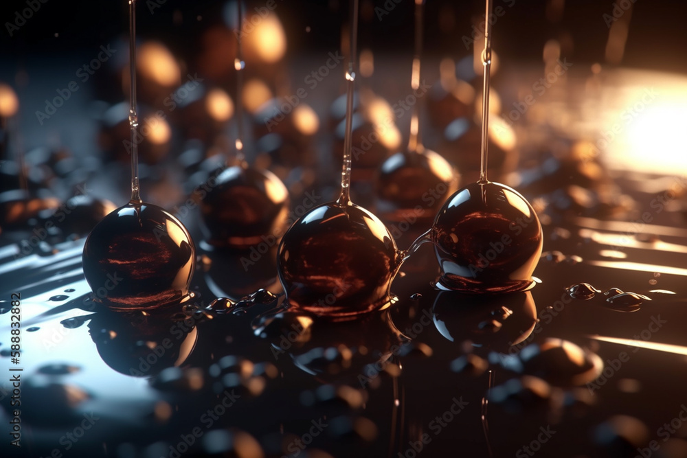 Colorful 3D Illustration Depicting the Process of Electrolysis in a ...