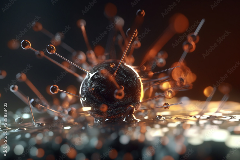 Colorful 3D Illustration Depicting the Process of Electrolysis in a ...