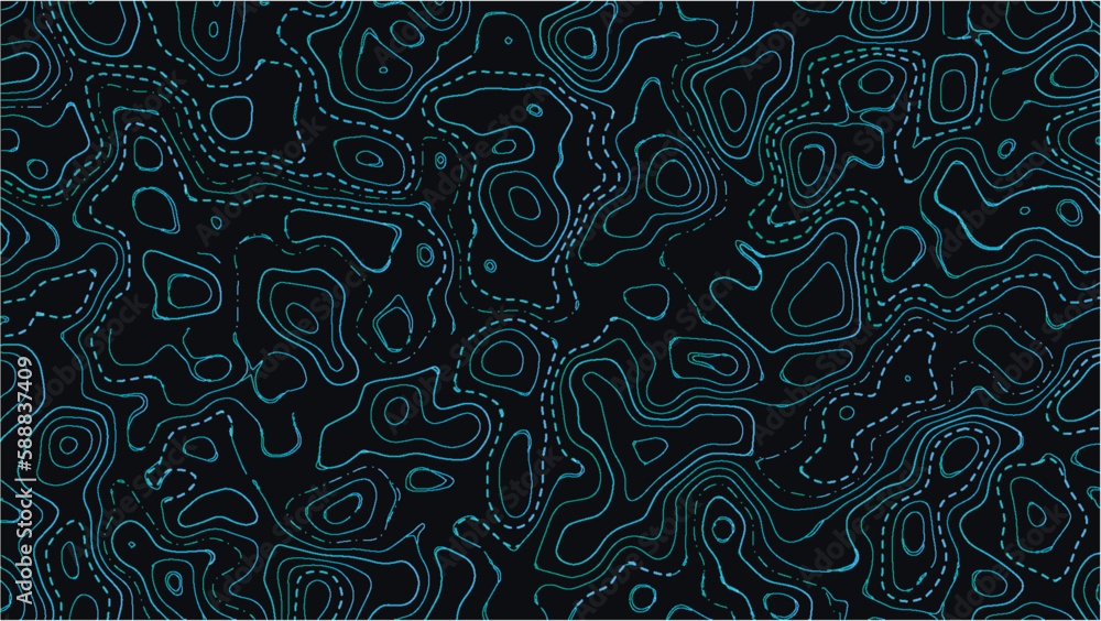 Stylized topographic map outline height in lines and contours. The ...