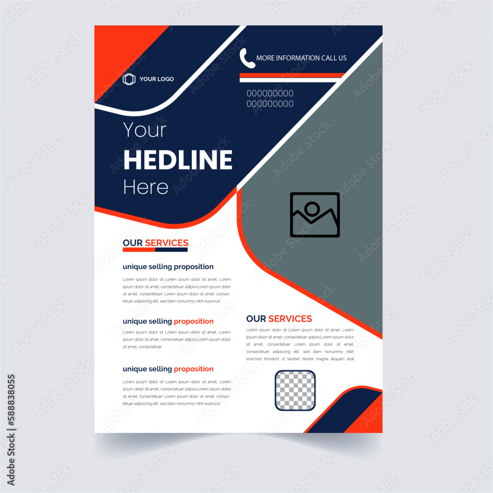 Vetor de Promoting your business poster design template flyer, Business ...