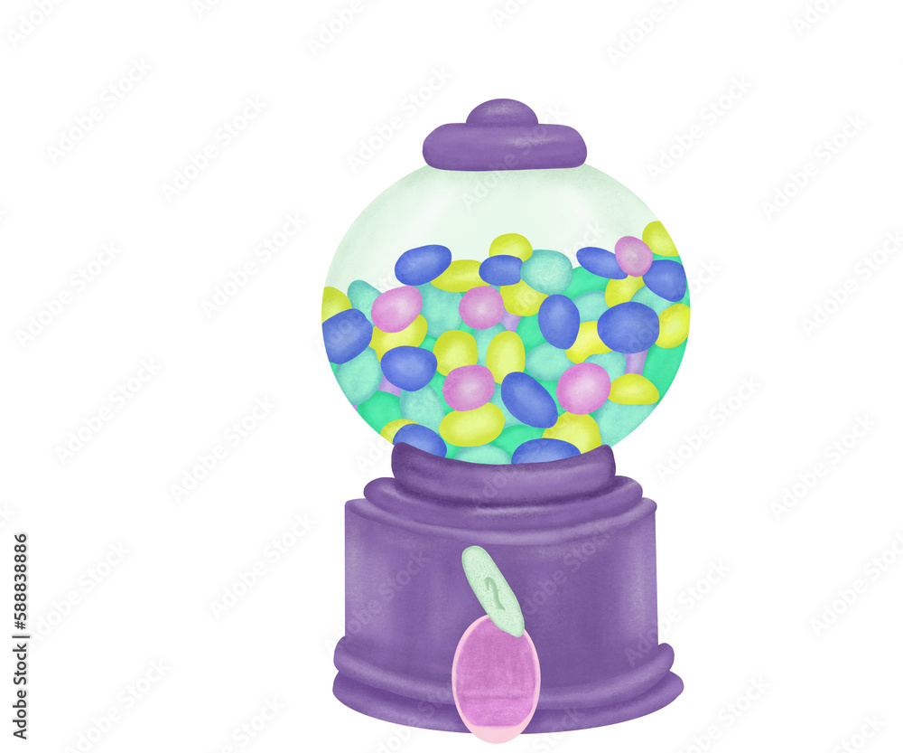 Vintage candy machine illustration in 90s style Colorful sweets Png ...