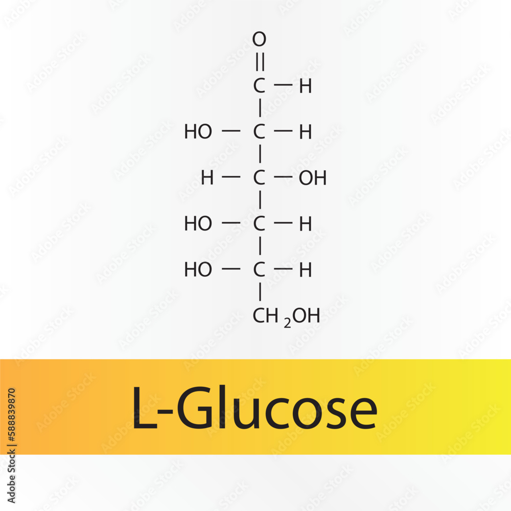 Straight chain form chemical structure of L-Glucose sugar. Scientific ...