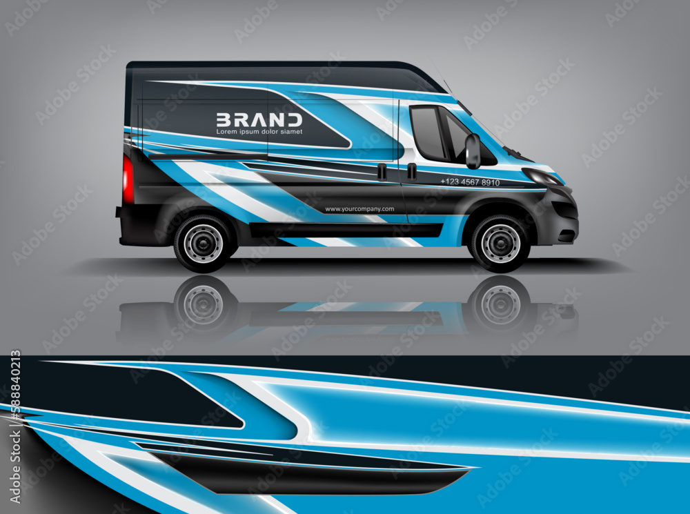 Car decal design vector. Graphic abstract stripe racing background kit ...