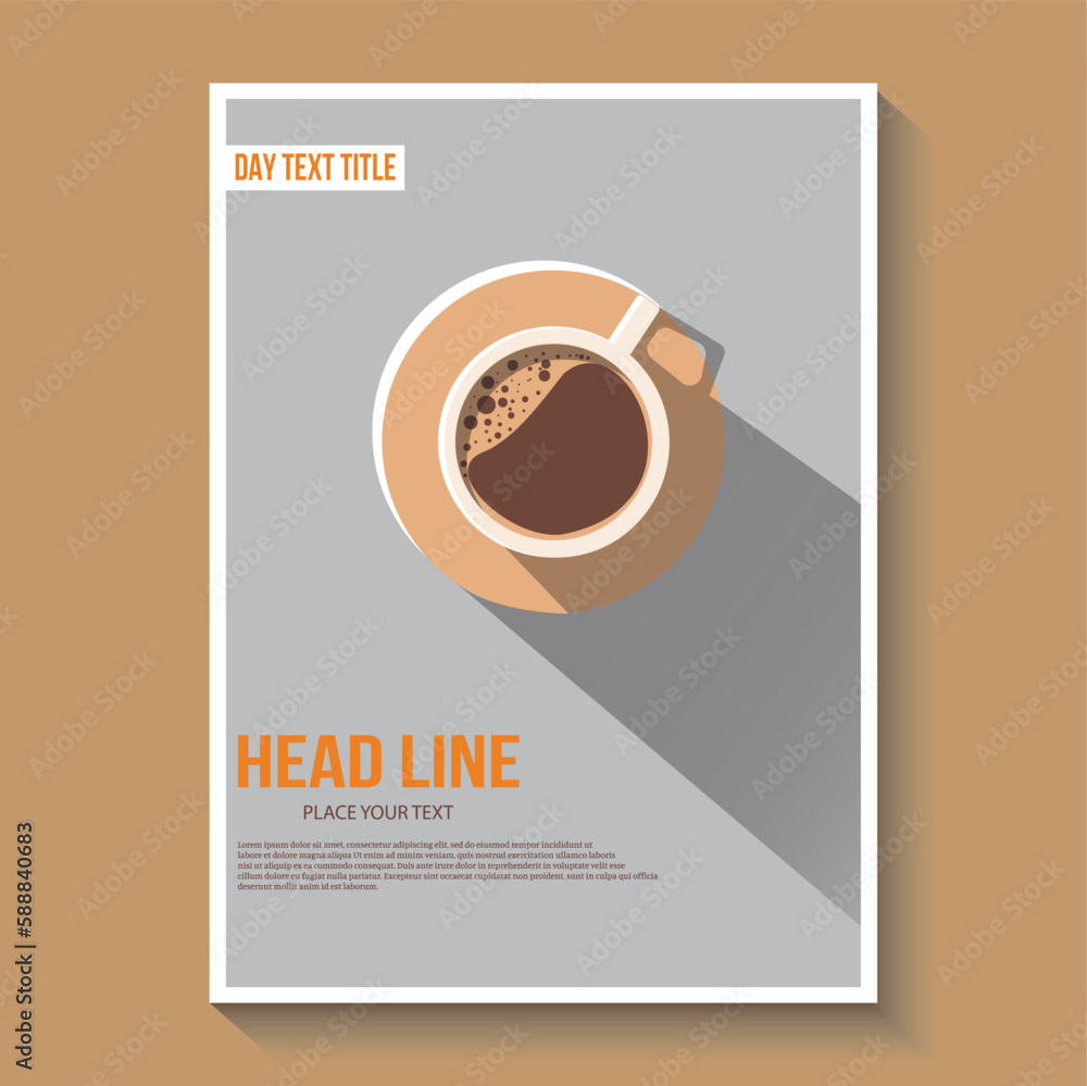 Cup of Coffee, Minimal Design Poster vector. Brochure design vector ...