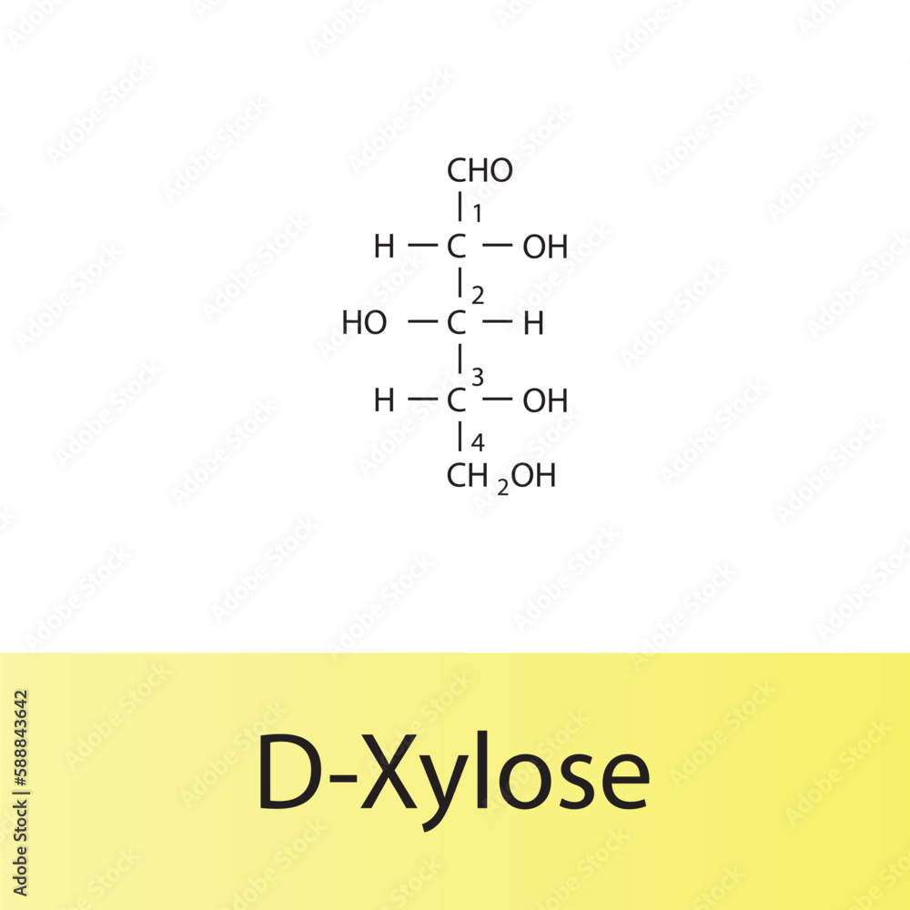Straight chain form chemical structure of D-Xylose sugar. Scientific ...