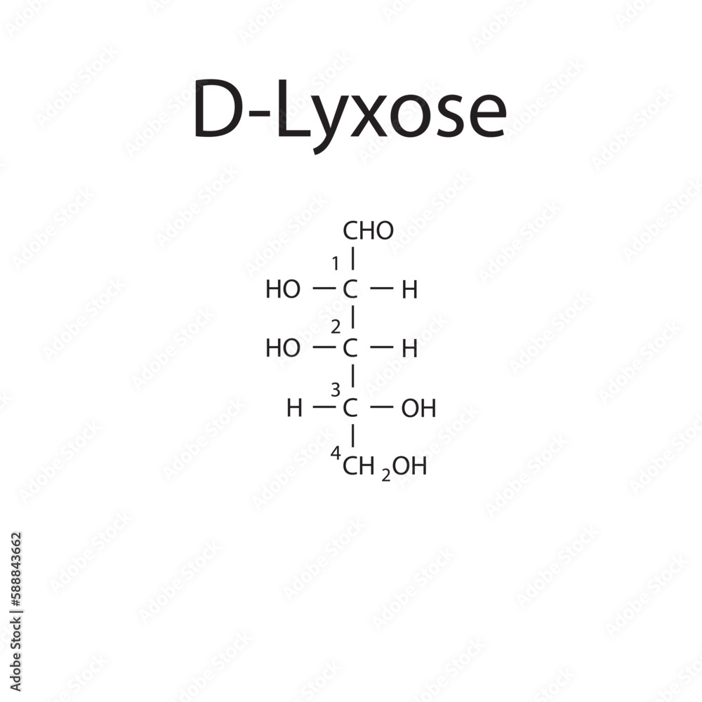 Straight chain form chemical structure of D-Lyxose sugar. Scientific ...