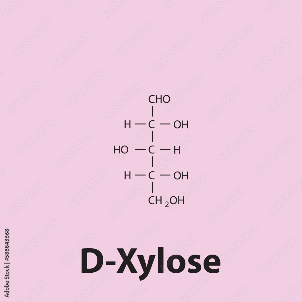 Straight chain form chemical structure of D-Xylose sugar. Scientific ...