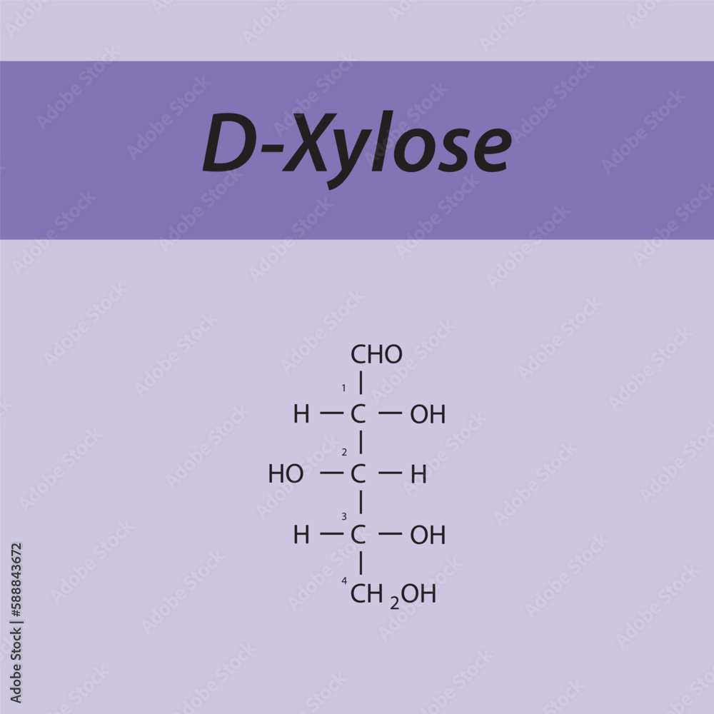 Straight chain form chemical structure of D-Xylose sugar. Scientific ...