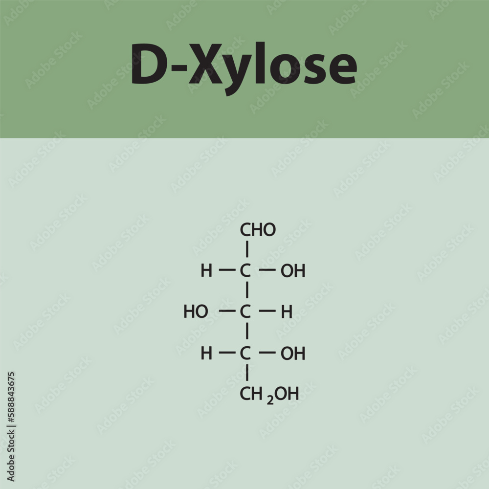 Straight chain form chemical structure of D-Xylose sugar. Scientific ...