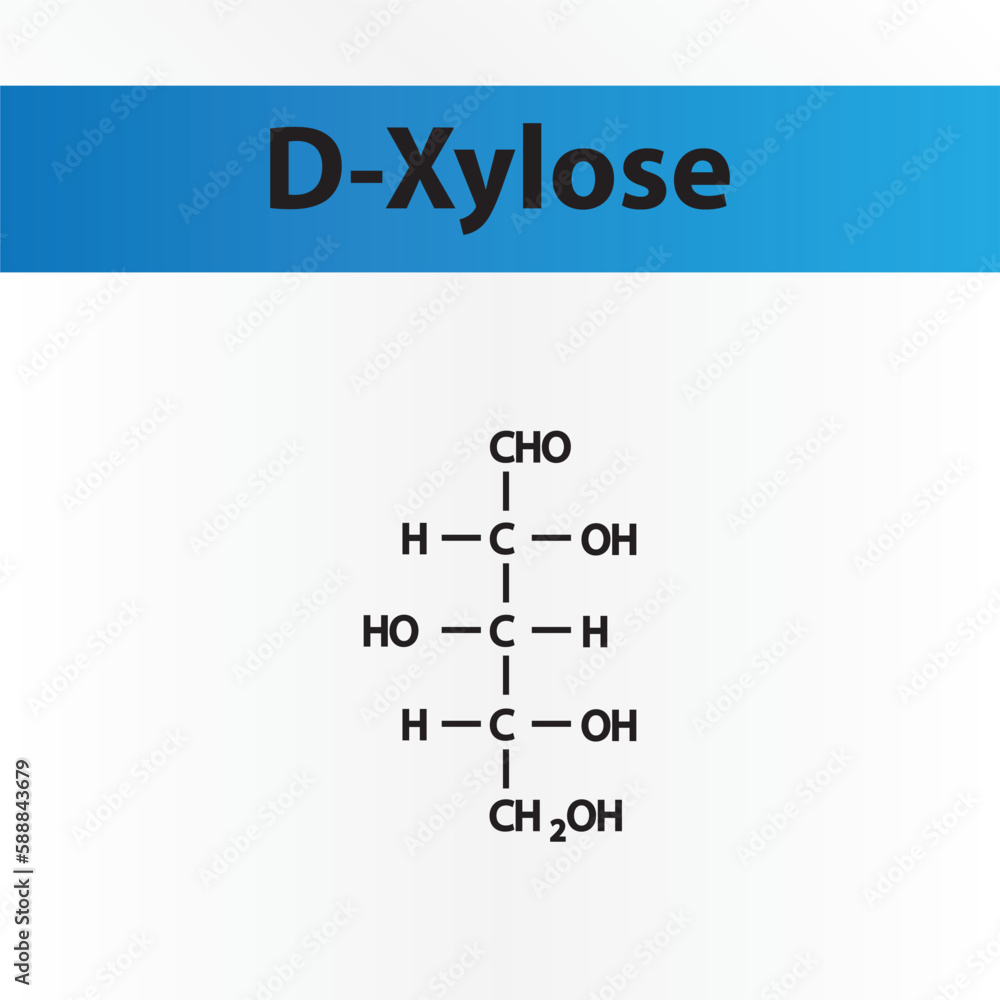 Straight chain form chemical structure of D-Xylose sugar. Scientific ...