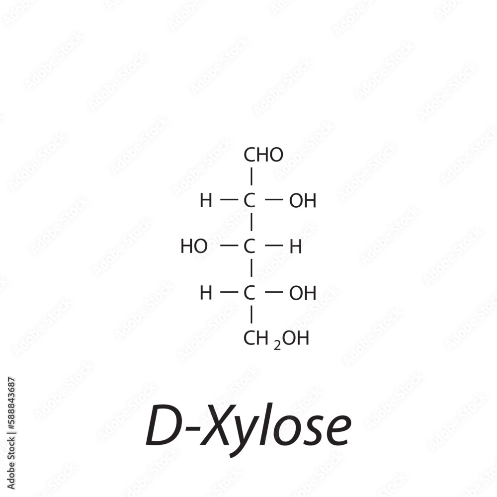 Straight chain form chemical structure of D-Xylose sugar. Scientific ...